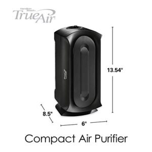 Hamilton Beach TrueAir Air Purifier with Permanent HEPA Filter for Home or Office and Pets, Whisper Quiet, 160 sq ft, Black