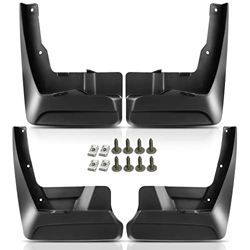 A-Premium Set of 4PCS Mud Flaps Splash Guards Mudguards Mudflaps with Hardware Kits Accessory Compatible with Toyota Sienna, 2011-2017, Van, (Not fit SE), Black Color, Front LH RH and Rear LH RH