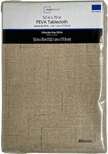 mainstays brownstone wexler peva 52×70 tablecloth