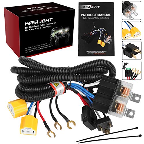 KASLIGHT H4 Relay Harness 1Set 2 Headlight Harness H6054 7x6 6054 Headlight H4 Relay Harness Toyota Pickup Headlights H4 Wiring Harness Kit For Toyota 95-97 Tacoma 88-95 Pickup Fix Dual Ground Problem