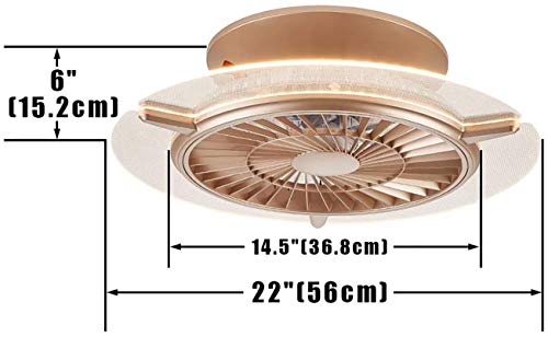 JLPAN Bladeless Ceiling Fan with Lights 22 in Flush Mount Low Profile Ceiling Fan Dimmable LED 6 Speeds Reversible Blades Timing with Remote Control Modern Enclosed Ceiling Fan, Silver