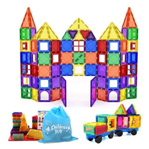 children hub 100pcs magnetic tiles set – educational 3d magnet building blocks – building construction toys for kids – upgraded version with strong magnets – creativity, imagination, inspiration