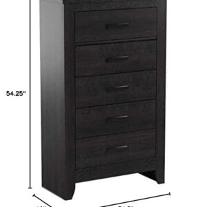 Signature Design by Ashley Brinxton Contemporary 5 Drawer Chest, Almost Black