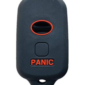 Rpkey Silicone Keyless Entry Remote Control Key Fob Cover Case protector Replacement Fit For 1999-2009 Toyota 4Runner 2001-2008 Toyota Sequoia HYQ12BBX HYQ12BAN HYQ1512Y Black red button