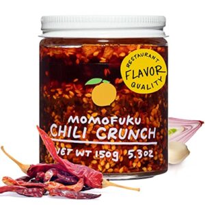 momofuku chili crunch by david chang, (5.3 ounces), chili oil with crunchy garlic and shallots, spicy chili crisp