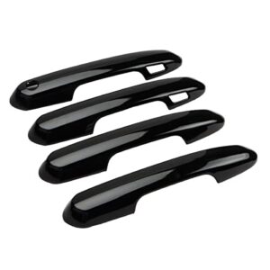 dloveg car door handle cover compatible for 2019- 2021 2022 2023 toyota rav4 accessories for highlander 2023 2022 2021 2020 handle protectors with smart keyless holes (glossy black)