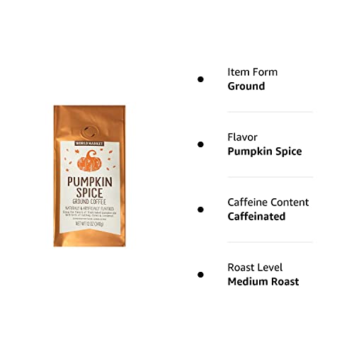 World Market Limited Edition Naturally Flavored Ground Coffee 12oz, 1 Pack (Pumpkin Spice)