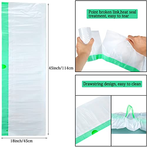 WHQXFDZ 60pcs 45*18inch Cat Litter Box Liners Thickness Of About 2mil Jumbo Litter Pan Bags Drawstring Large Durable Litter Box Bag 6 roll Cat Waste bag for Pet Cat Supplies (45*18inch)