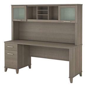 bush furniture somerset 72w office desk with drawers and hutch in ash gray