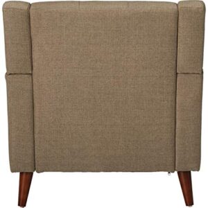 Christopher Knight Home Evelyn Mid Century Modern Fabric Arm Chair, Mocha, Walnut