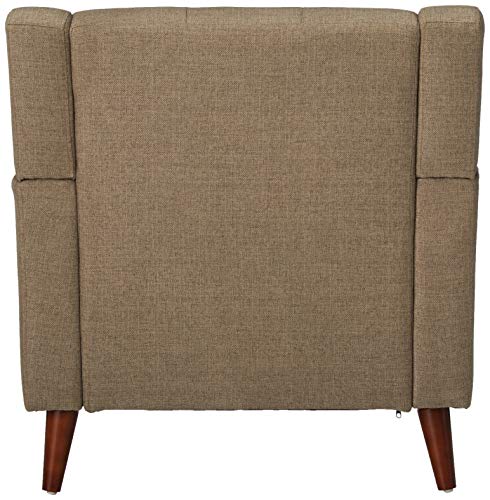 Christopher Knight Home Evelyn Mid Century Modern Fabric Arm Chair, Mocha, Walnut