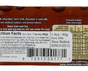 Nestle Aero Milk Chocolate Bar, (27 g) 1.4 Ounce (Pack of 12)