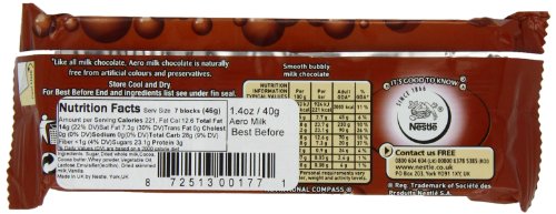 Nestle Aero Milk Chocolate Bar, (27 g) 1.4 Ounce (Pack of 12)