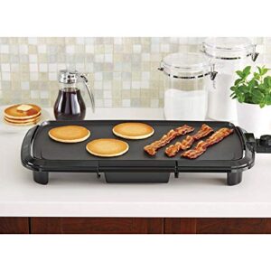 mainstays dishwasher-safe black 20″ griddle with adjustable temperature control