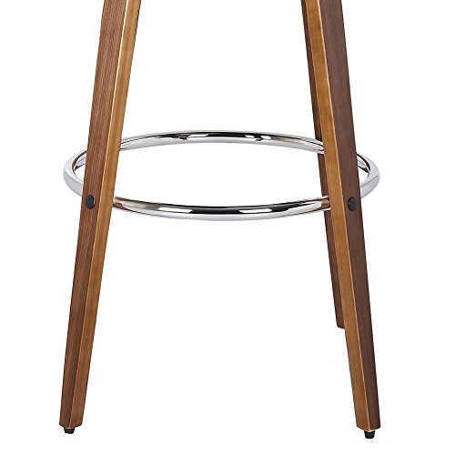 Armen Living LCSOBABRWA26 Sonia Barstool with Polyurethane Upholstery, 26"H, Walnut Wood Finish/Brown