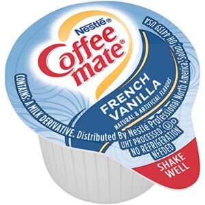 Nestle Coffee mate Coffee Creamer, French Vanilla, Liquid Creamer Singles, Non Dairy, No Refrigeration, Box of 180 Singles