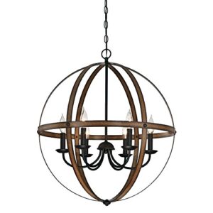 westinghouse lighting 6333600 stella mira six-light indoor chandelier, barnwood and oil rubbed bronze finish