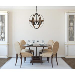 Westinghouse Lighting 6333600 Stella Mira Six-Light Indoor Chandelier, Barnwood and Oil Rubbed Bronze Finish