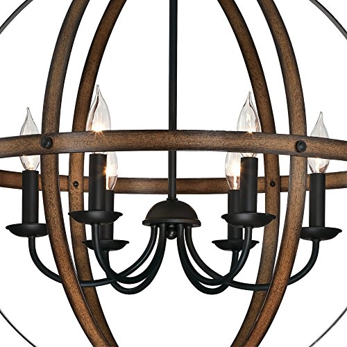 Westinghouse Lighting 6333600 Stella Mira Six-Light Indoor Chandelier, Barnwood and Oil Rubbed Bronze Finish