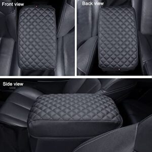 JKCOVER Center Console Armrest Cover Compatible with Toyota 4Runner 2010-2020 2021 2022 2023 Truck Accessories Premium PU Leather Cushion Protector (Black)