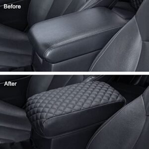 JKCOVER Center Console Armrest Cover Compatible with Toyota 4Runner 2010-2020 2021 2022 2023 Truck Accessories Premium PU Leather Cushion Protector (Black)