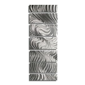 Statements2000 Modern Metal Wall Art, 68" x 24", Indoor/Outdoor Hanging Sculpture by Jon Allen, Silver