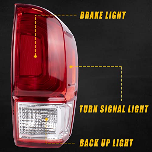 Boine Compatible With 2016 2017 2018 2019 2020 2021 Toyota Tacoma Pickup Right Passenger Side Red Tail Light Housing Replace 81550-04170