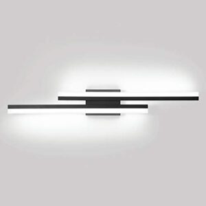 presde 32in dimmable modern black led vanity light fixtures for bathroom over mirror lighting (cold white 6000k)