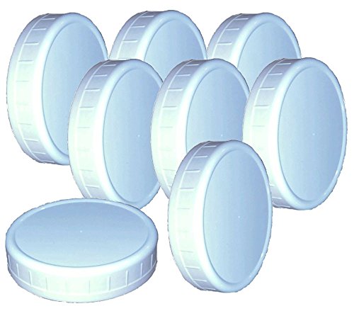 Wide-Mouth Reusable Plastic Lids for Canning Jars, 8 Count, Mainstays (3.62" dia x .75" H)