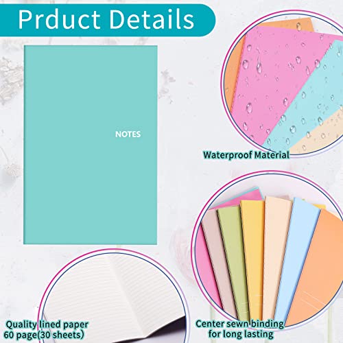 9 Pack Small Lined Pastel Journals Notebooks Set, A5 5.5 x 8.3inches 60 Pages, Simple Soft Cover Journal with Ruled Paper, Cute Aesthetic Writing Journals Bulk for Travel Dream Office School Diary