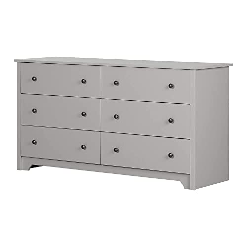 South Shore Vito 6-Drawer Double Dresser, Soft Gray