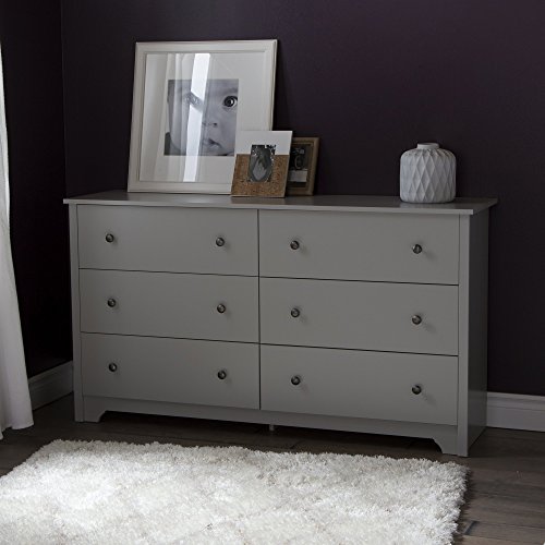 South Shore Vito 6-Drawer Double Dresser, Soft Gray