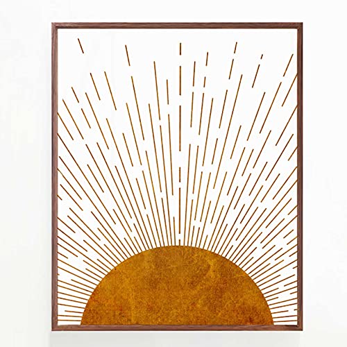 Sun Ray Art Prints Boho Bedroom Wall Decor Minimalist Decor Sun Prints Mid Century Modern Decor Living Room Prints Set of 3 Prints UNFRAMED 11X14INCH