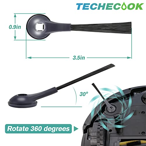 Techecook 102KY1000 Shark Side Brushes Replacement (6 Pack) Compatible for Shark IQ Robot R101AE (RV1001AE), RV1100, RV1101, RV2011DRUS, RV912S, R100, UR1105ARUS Vacuums