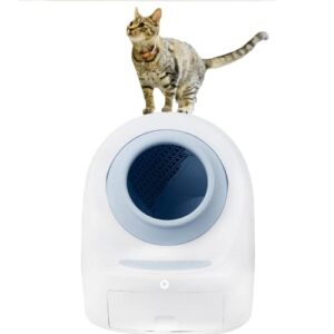 Smarty Pear Leo's Loo Too No Mess Automatic Self-Cleaning Cat Litter Box Includes Charcoal Filter, Built-in Scale, Smart Home App with Voice Control