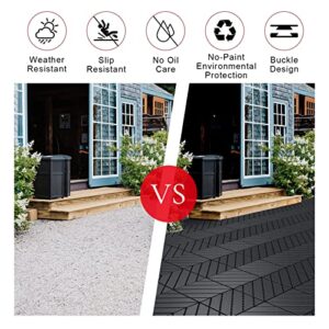 VANCASTLE Plastic Interlocking Deck Tiles, 12"x12"(Pack of 9), Patio Flooring Outdoor Waterproof All Weather Use, Outdoor Flooring for Patio Garden Poolside Front/Back Yard, Dark Grey