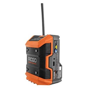 Ridgid R84086B 18V Lithium Ion Cordless Mini Bluetooth Radio w/ Clock and USB Smart Phone Charging (Battery and Charger Not Included / Radio Only)