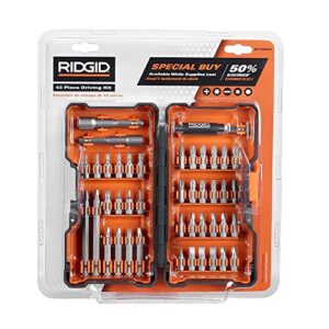 new ridgid 43 pc driving bit kit set plus hard case – ac10d43