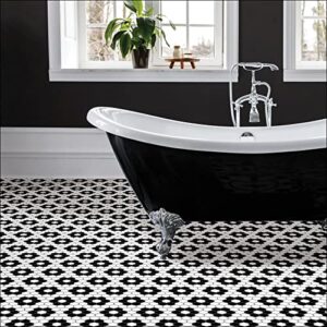 FloorPops FP3931 Biscotto Peel & Stick Floor Tiles, Black