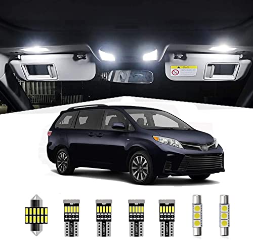 15pcs Sienna Interior LED Lights Kit Super Bright LED Map Dome Light Bulbs Replacement for 2011-2021 Toyota Sienna all models