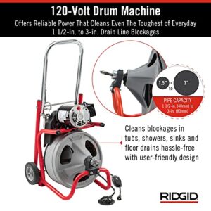 RIDGID 52363 Model K-400 Drain Cleaning 120-Volt Drum Machine Kit with C-32IW 3/8" x 75' Cable