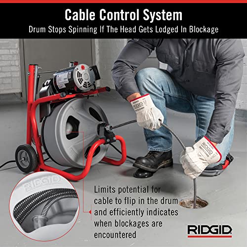 RIDGID 52363 Model K-400 Drain Cleaning 120-Volt Drum Machine Kit with C-32IW 3/8" x 75' Cable