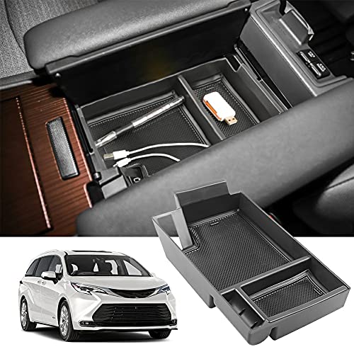 Salusy Armrest Center Console Organizer Tray Compatible for 2021 2022 2023 Toyota Sienna Accessories Storage Box