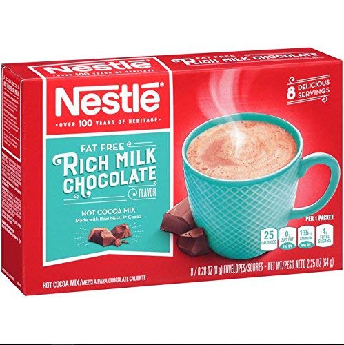 Nestle Hot Cocoa Mix, Fat Free, 8-count Envelopes (Pack of 6)