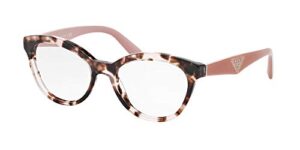 prada triangle pr11rv eyeglass frames roj1o1-52 – pink havana pr11rv-roj1o1-52