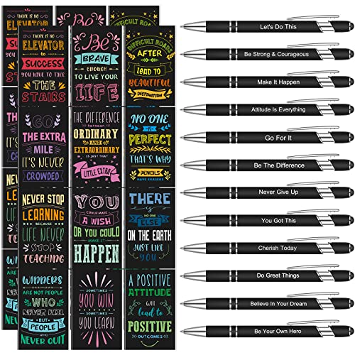 48Pcs Inspirational Notepad Pen Set Inspirational Gifts Notebook Bulk Mini Motivational Journal Notebook Christian Bible Verse Ballpoint Pen Quotes Pen Pocket Notepad for Christmas (Inspirational)