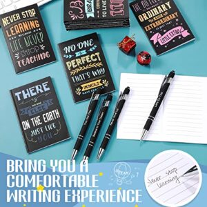 48Pcs Inspirational Notepad Pen Set Inspirational Gifts Notebook Bulk Mini Motivational Journal Notebook Christian Bible Verse Ballpoint Pen Quotes Pen Pocket Notepad for Christmas (Inspirational)