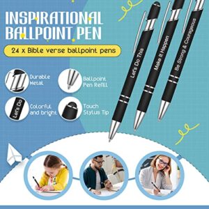 48Pcs Inspirational Notepad Pen Set Inspirational Gifts Notebook Bulk Mini Motivational Journal Notebook Christian Bible Verse Ballpoint Pen Quotes Pen Pocket Notepad for Christmas (Inspirational)