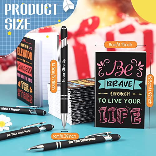 48Pcs Inspirational Notepad Pen Set Inspirational Gifts Notebook Bulk Mini Motivational Journal Notebook Christian Bible Verse Ballpoint Pen Quotes Pen Pocket Notepad for Christmas (Inspirational)