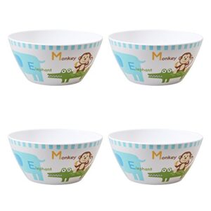 mainstays kids 4 pack melamine bowls, multiple prints (safari animals)